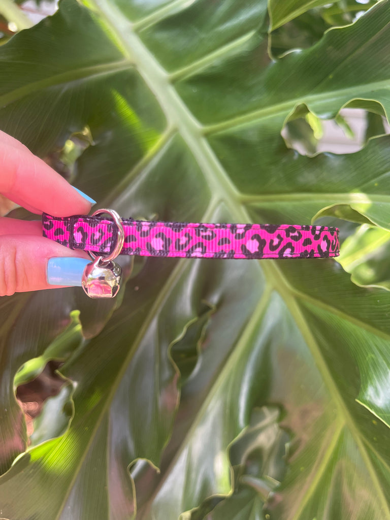 Pink Cheetah Print Cat Collar – Lucy Lou's Designs